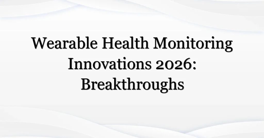 Wearable Health Monitoring Innovations 2026: Breakthroughs ...