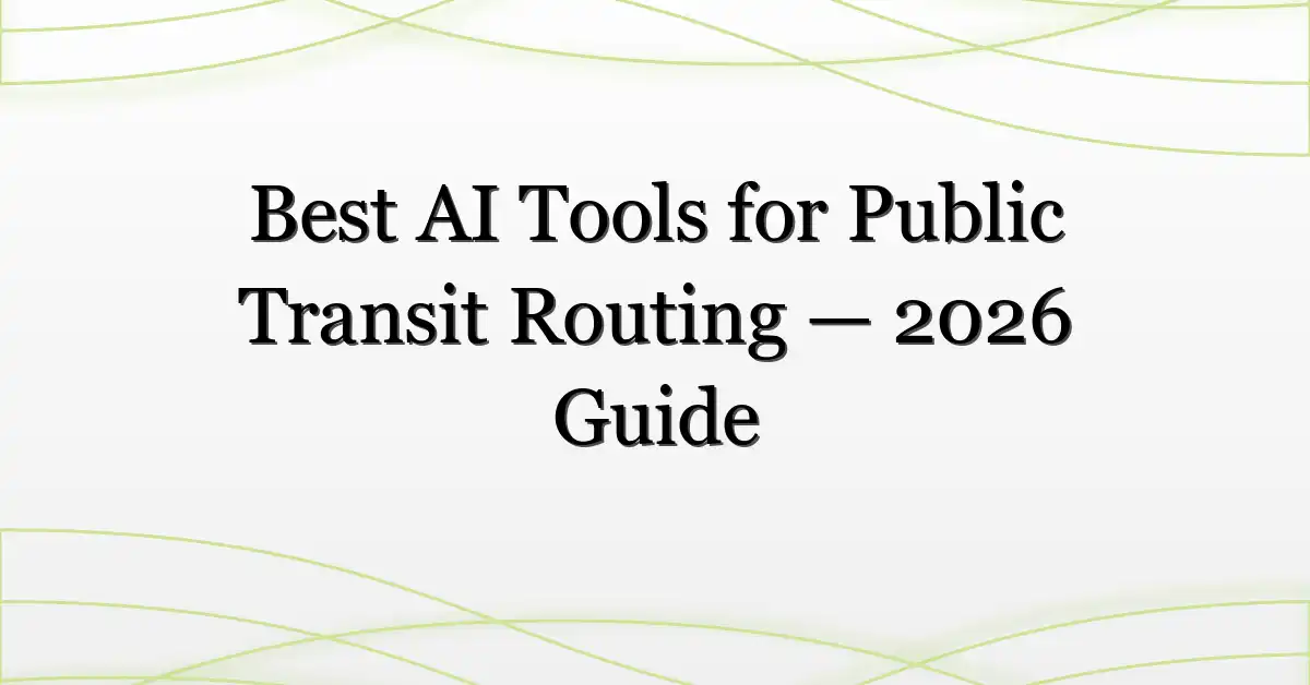 Best AI Tools for Public Transit Routing — 2026 Guide | mipaoverseas.com
